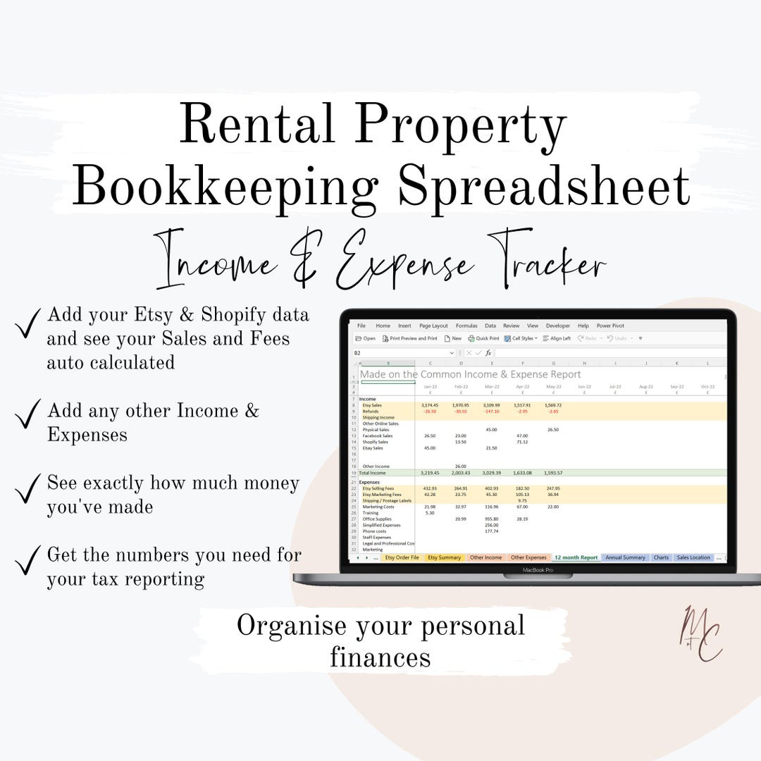 Rental Property Bookkeeping Spreadsheet: Landlord Accounting Template (excel) - Etsy