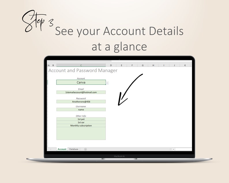 Account and Password Manager Template for Instant Access to All Your ...