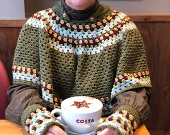 Granny stitch poncho | Etsy