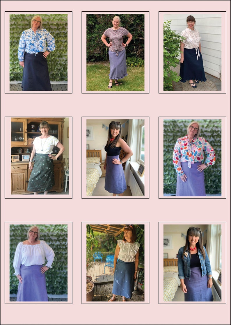A-line Skirt Sewing Pattern: Ruffle Hem, Side Pockets (PDF Download) - Etsy