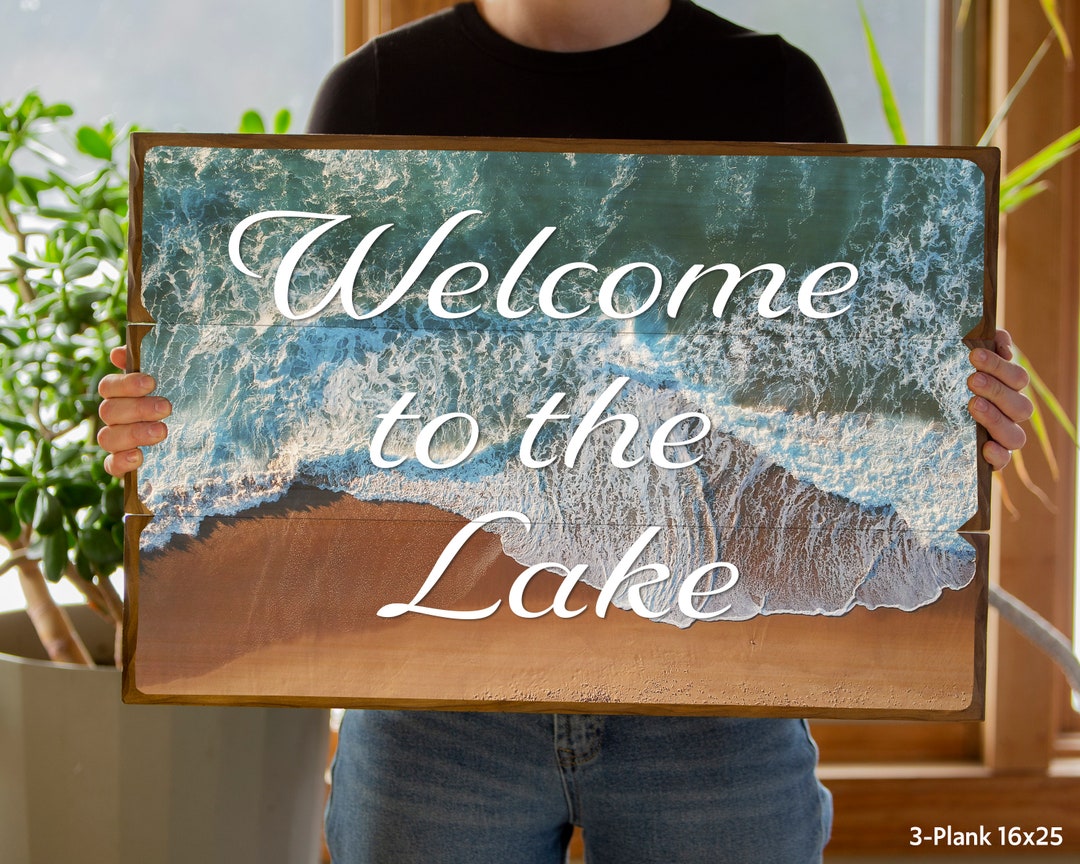 Welcome to the Lake Wall Art for Valentines Gift, Custom Lake House ...