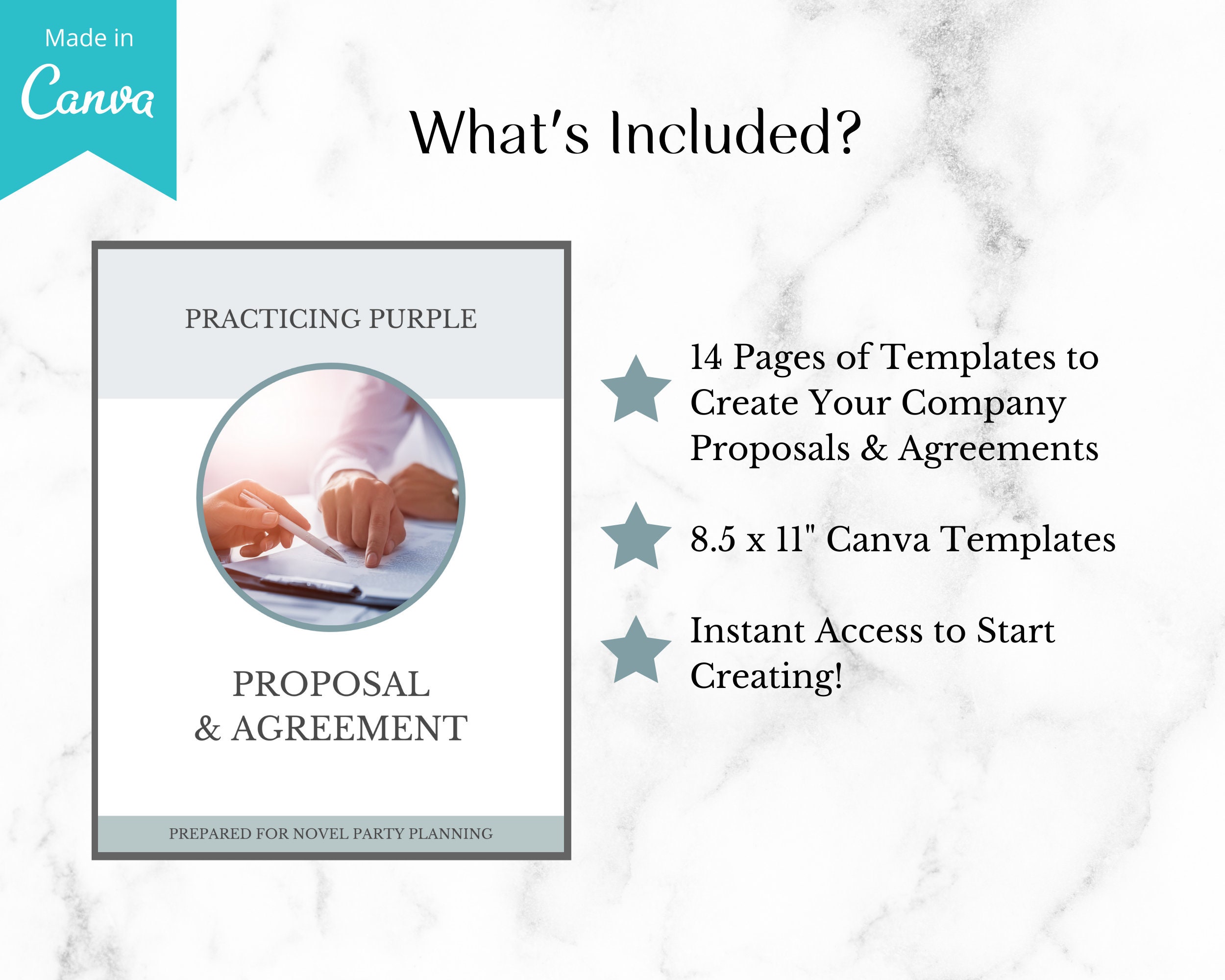 Client Proposal & Agreement Canva Template Blue and Teal - Etsy