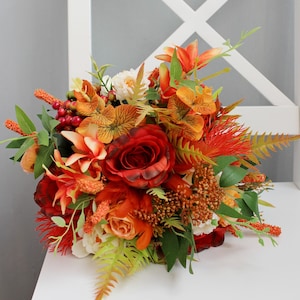 Rust Wedding Bouquet, Silk Flower Bouquet, Fall Wedding Bouquet - Etsy