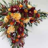 Sola Wood Flower Bridal Bouquet | Rust & Ivory Bouquet Boho Bridal ...