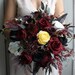 Rose Gold Black Bouquet, Gothic Wedding Bouquet, Cascading Wedding ...