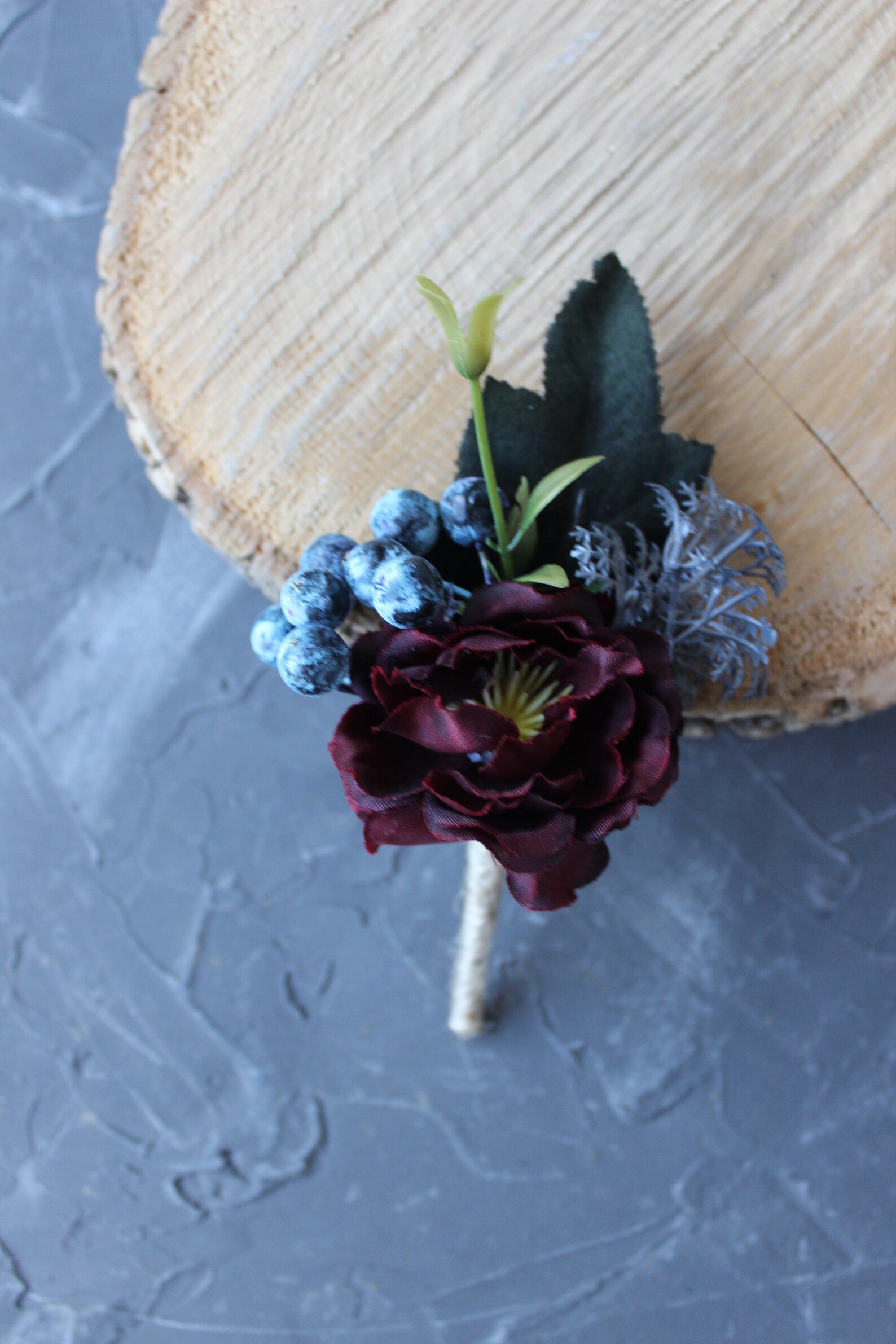 Burgundy Boutonniere for Men, Fall Wedding Buttonhole, Burgundy Navy ...