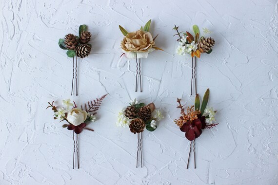 Cottagecore Wedding Hair Pins Floral Hair Pins Woodland - Etsy