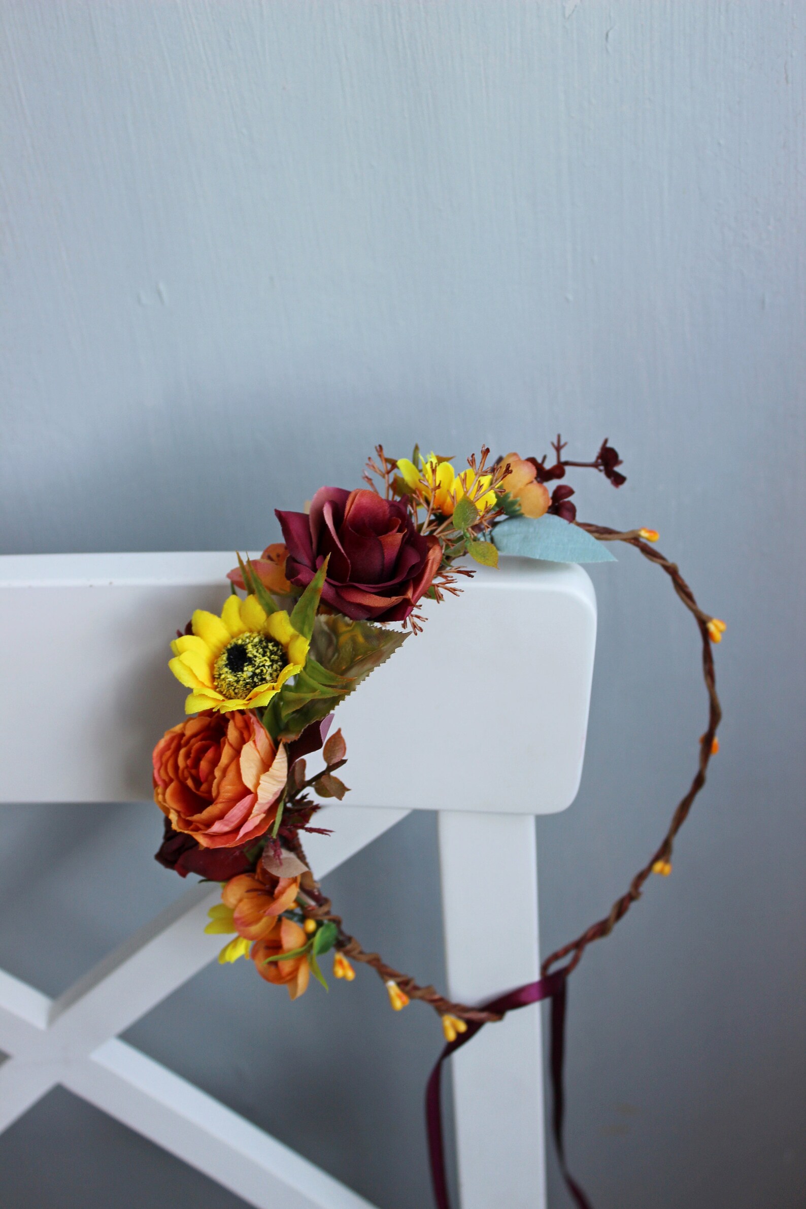 Orange Rust Burgundy Bouquet, Fall Wedding Bouquet, Sunflower Bouquet ...