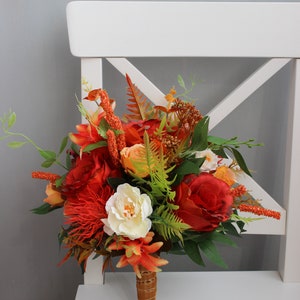 Rust Wedding Bouquet, Silk Flower Bouquet, Fall Wedding Bouquet - Etsy