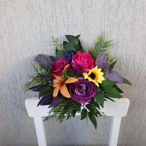 Bright Boutonniere, Colorful Buttonhole, Jewel Tone Boutonniere, Fiance ...