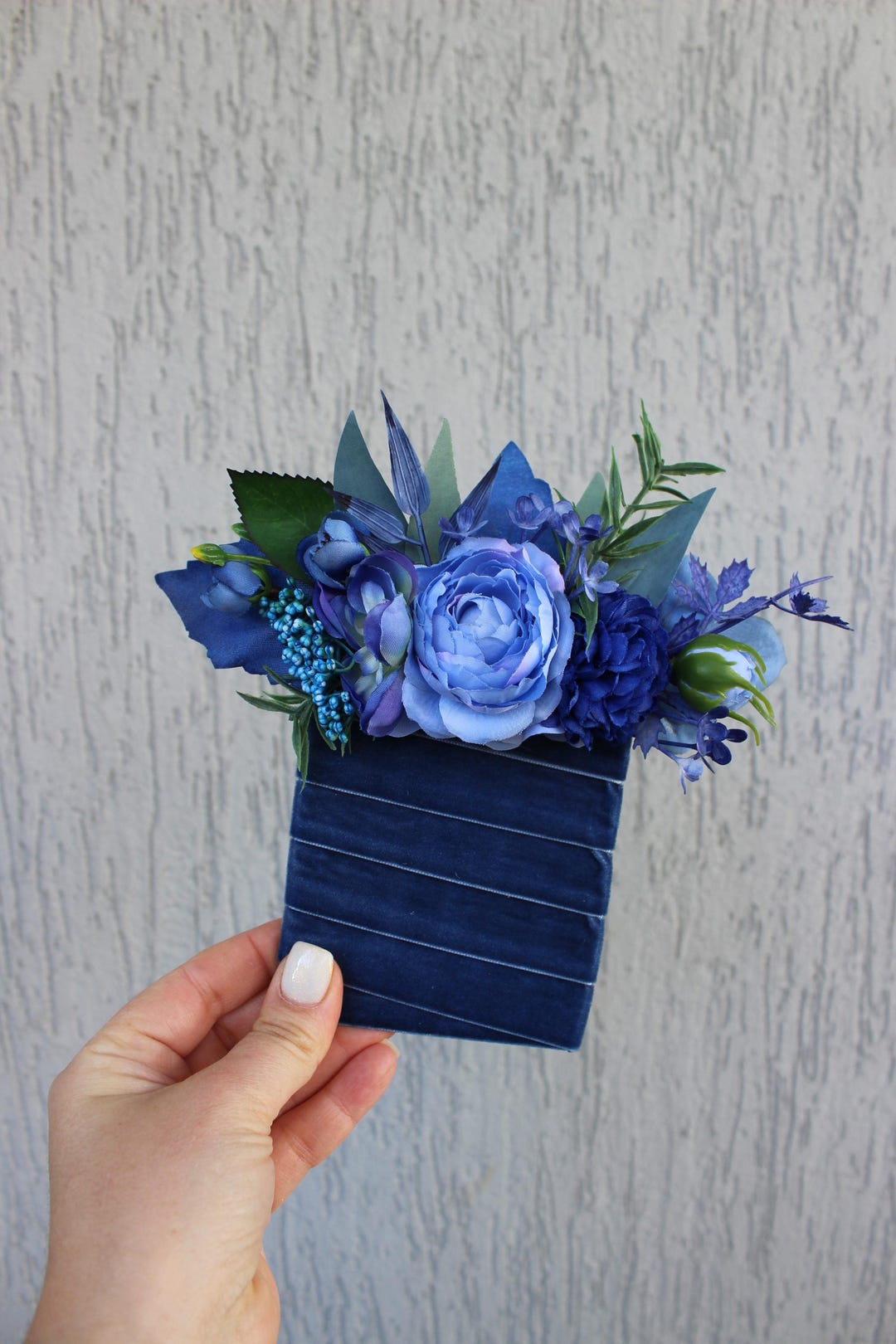 Fiance Pocket Flowers, Blue Pocket Square, Bright Wildflowers Pocket ...