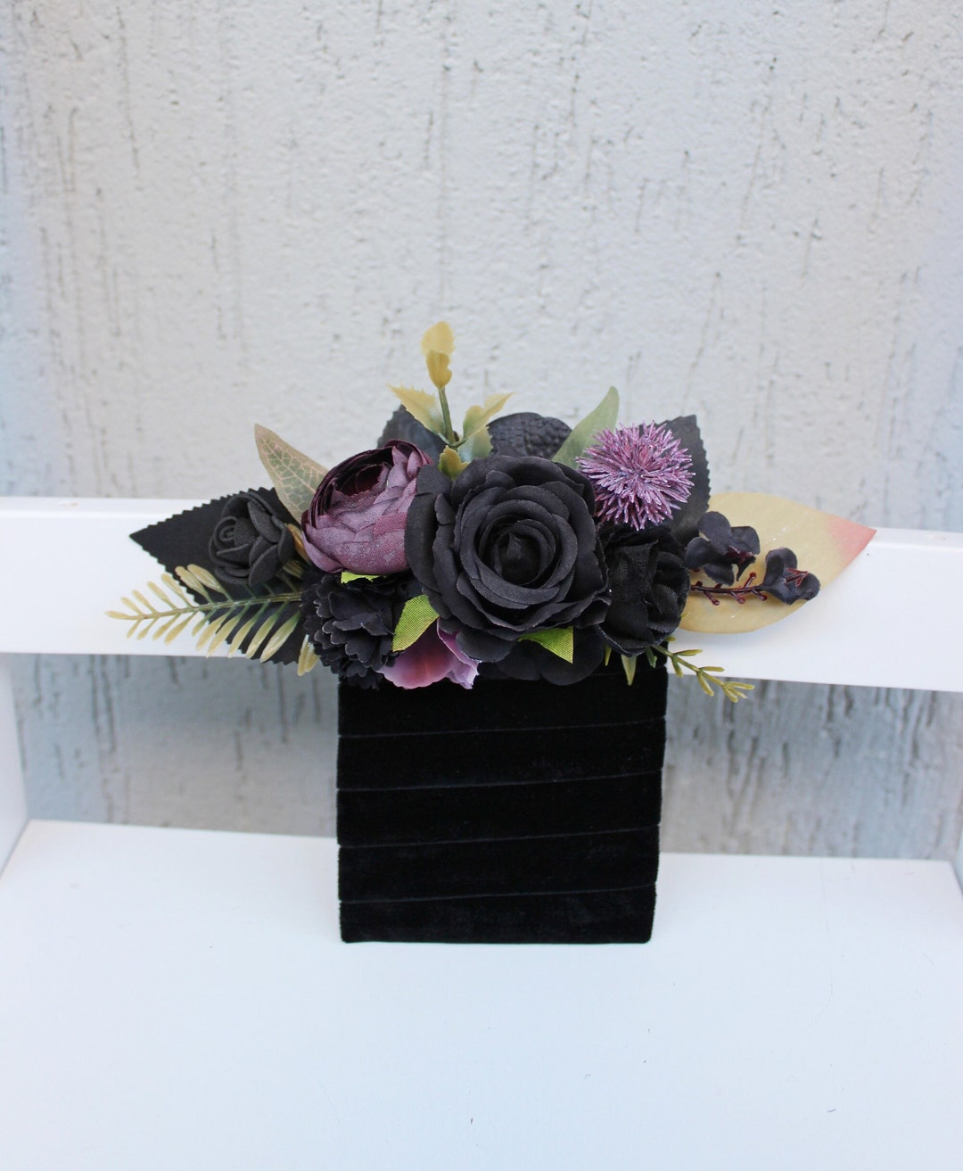 Dusty Purple Black Pocket Square, Gothic Wedding Pocket Boutonniere ...