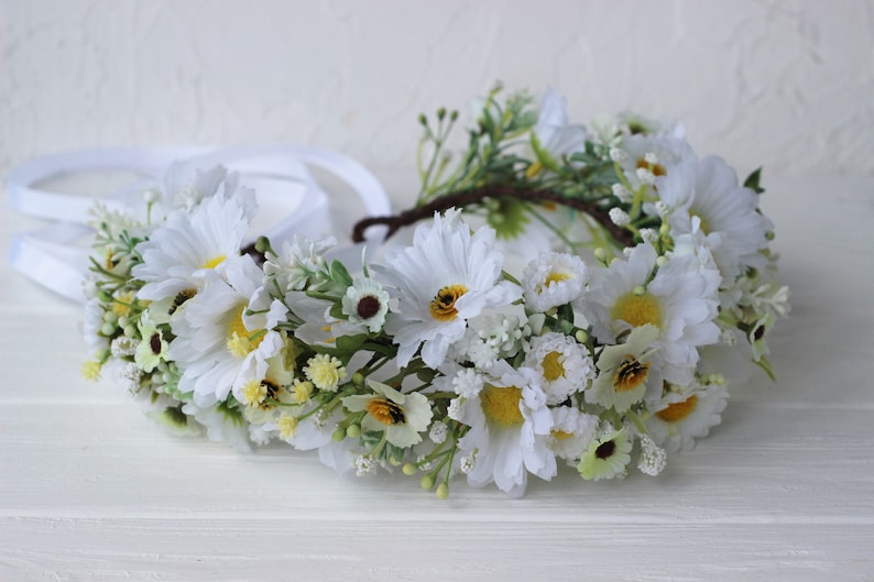 Daisy Flower Crown Cottagecore Crown Daisy Wedding Floral - Etsy