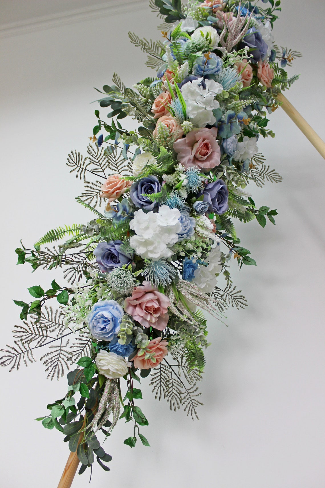 Sky Blue Pink Arch Flowers, Wedding Flower Arch, Wedding Arch Swag - Etsy