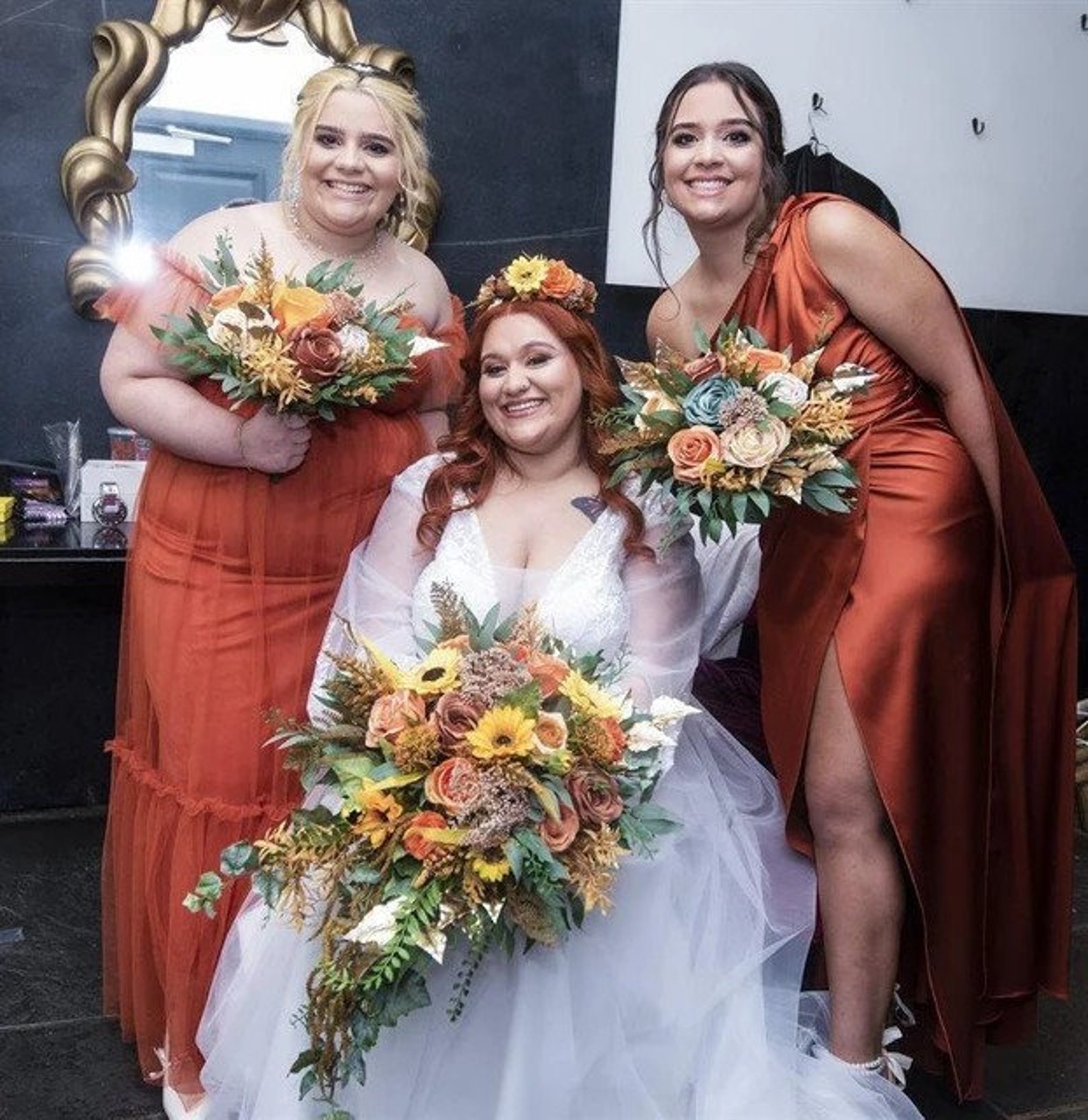 Rust Orange Bouquet, Fall Wedding Bouquet, Sunflower Bouquet - Etsy