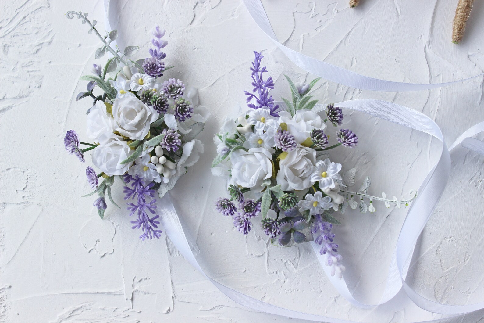 Lavender Wedding Flowers Set Corsage and Boutonniere Set - Etsy