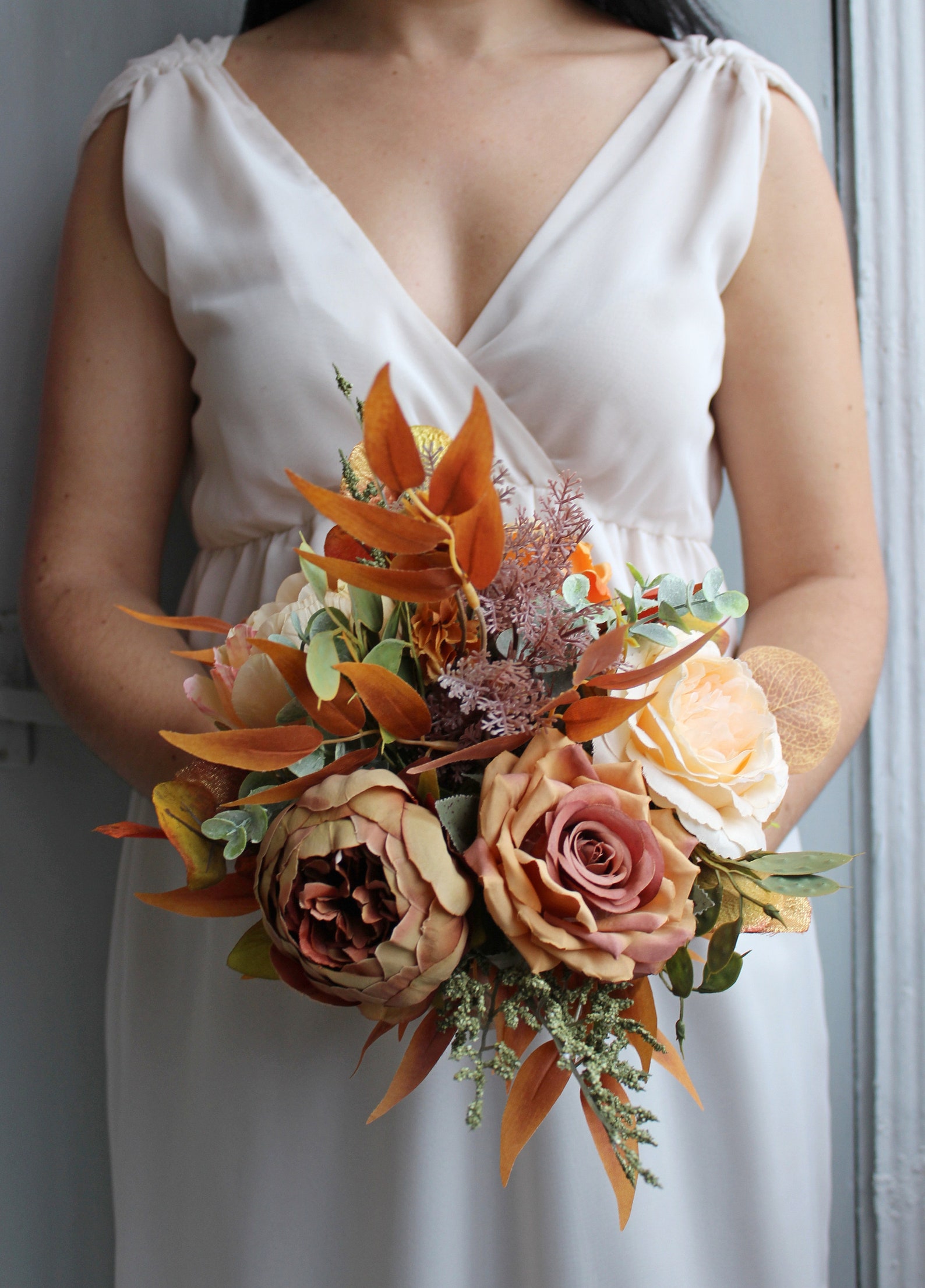 Rust Orange Brown Bouquet, Fall Wedding Bouquet, Boho Bridal Bouquet - Etsy