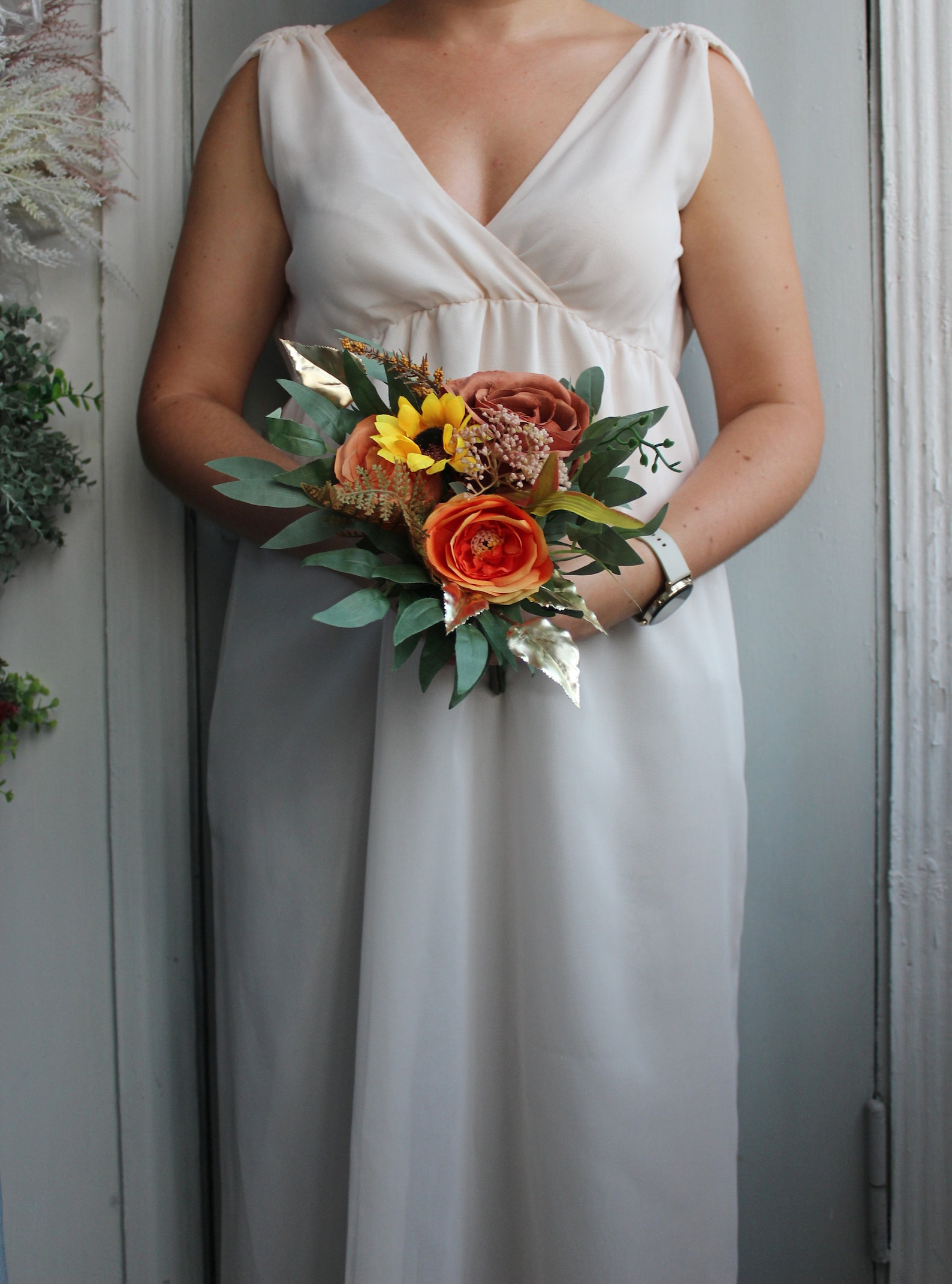 Rust Orange Bouquet, Fall Wedding Bouquet, Sunflower Bouquet - Etsy