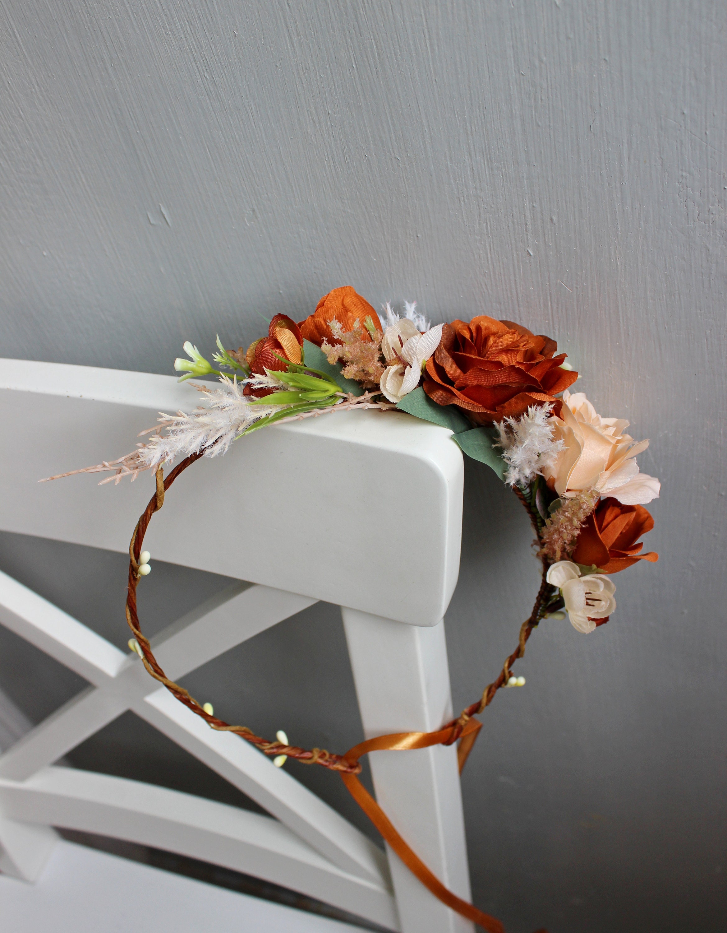 Rust Terracota Wedding Flowers, Fall Boutonniere, Rust Corsage, Burnt ...