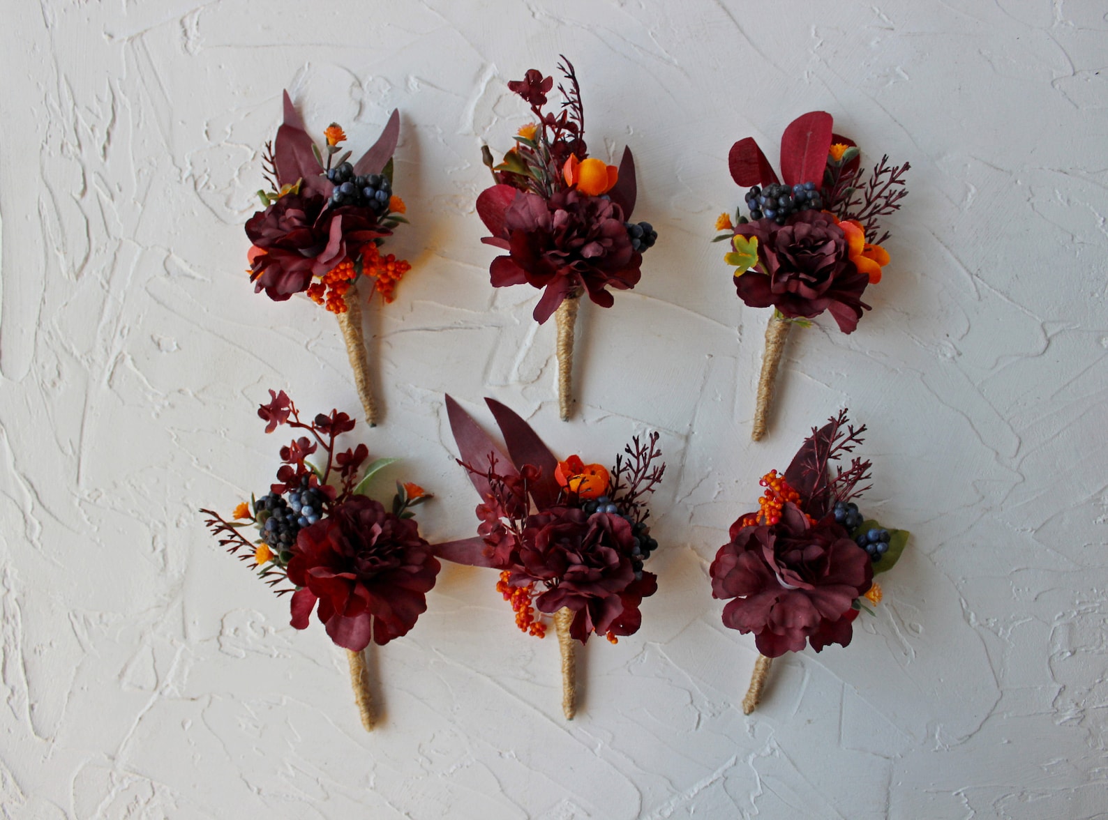 Burgundy Boutonniere for Men Fall Wedding Buttonhole - Etsy