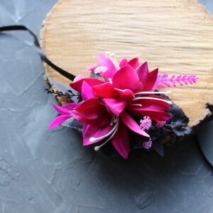 Fuchsia Black Bouquet Gothic Wedding Bouquet Cascading Hot - Etsy