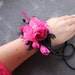 Fuchsia Black Bouquet, Gothic Wedding Bouquet, Cascading Hot Pink ...