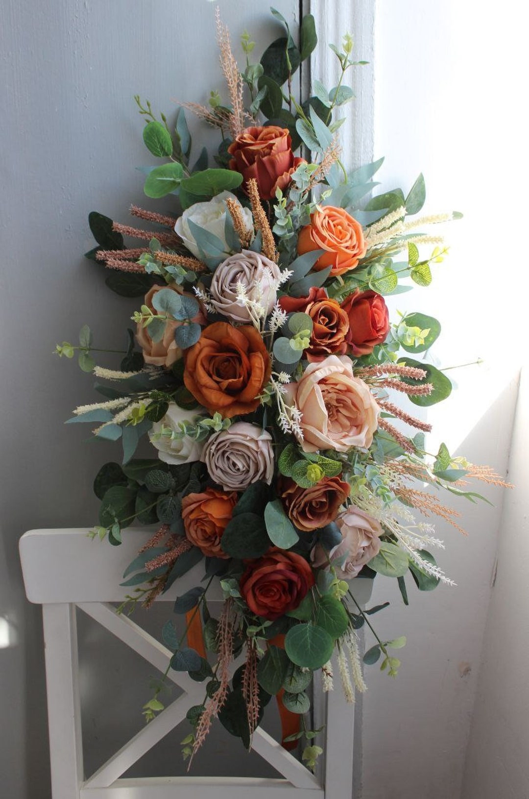 Rust Terracota Eucalyptus Wedding Arch Swag, Fall Wedding Arbor Decor ...