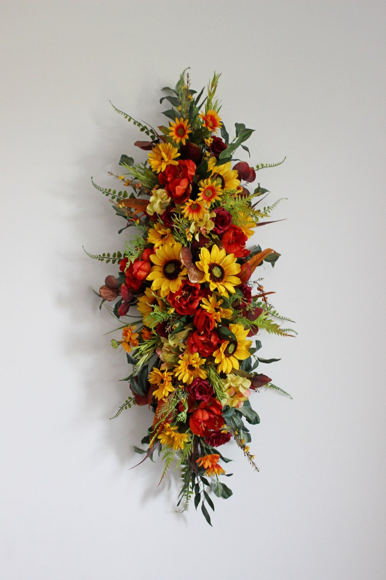 Sunflower wedding arch flowers Fall wedding flower arch | Etsy