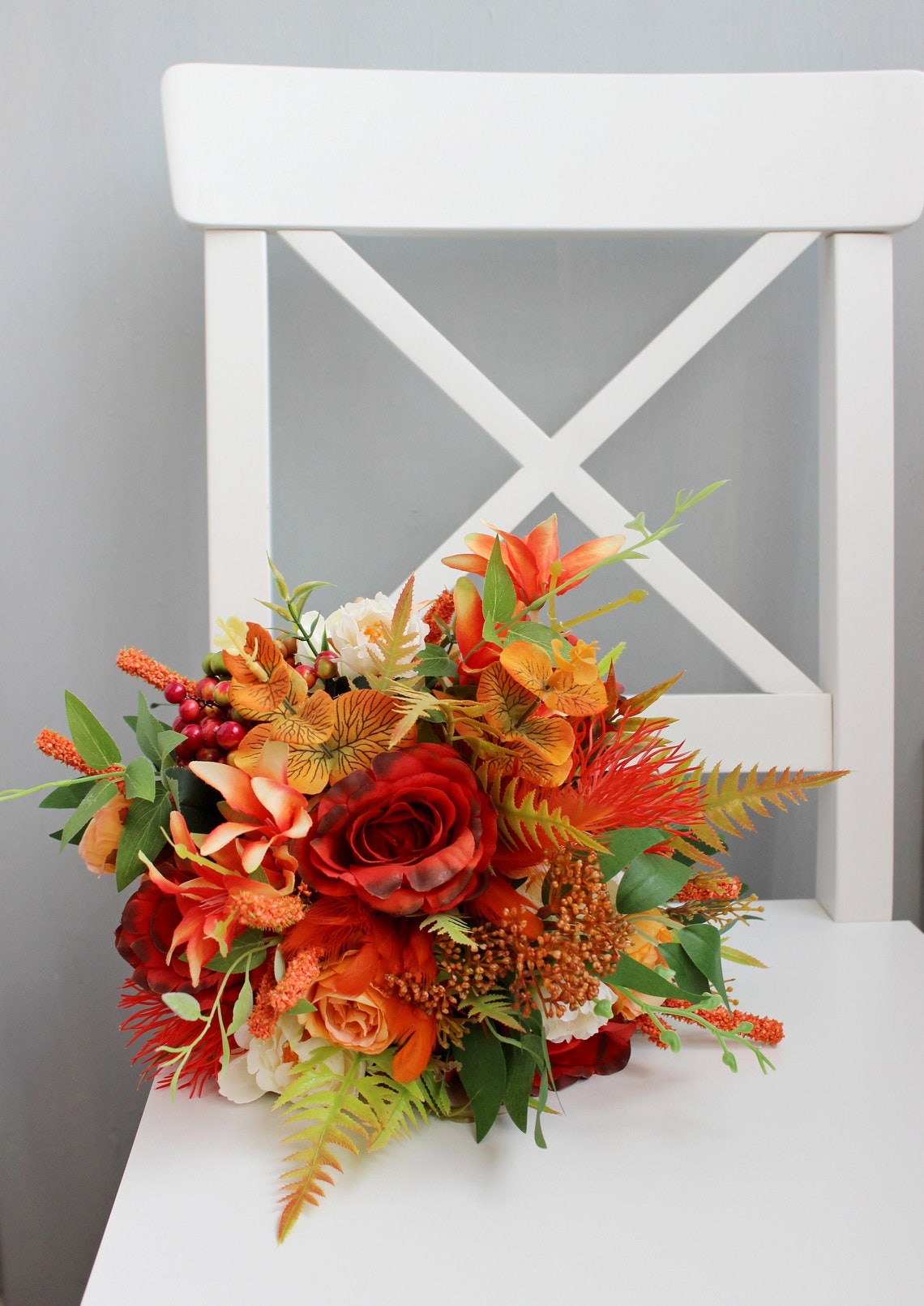 Rust Wedding Bouquet Silk Flower Bouquet Fall Wedding - Etsy