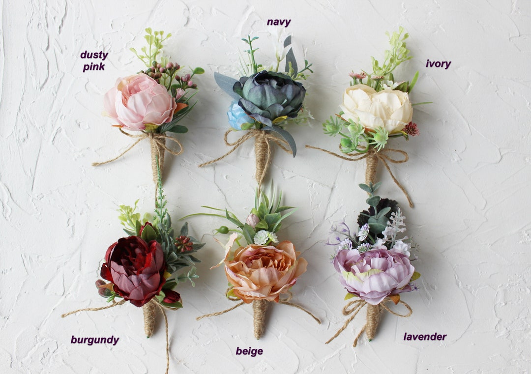 Peony Wedding Boutonniere for Men, Wedding Buttonhole, Groom ...