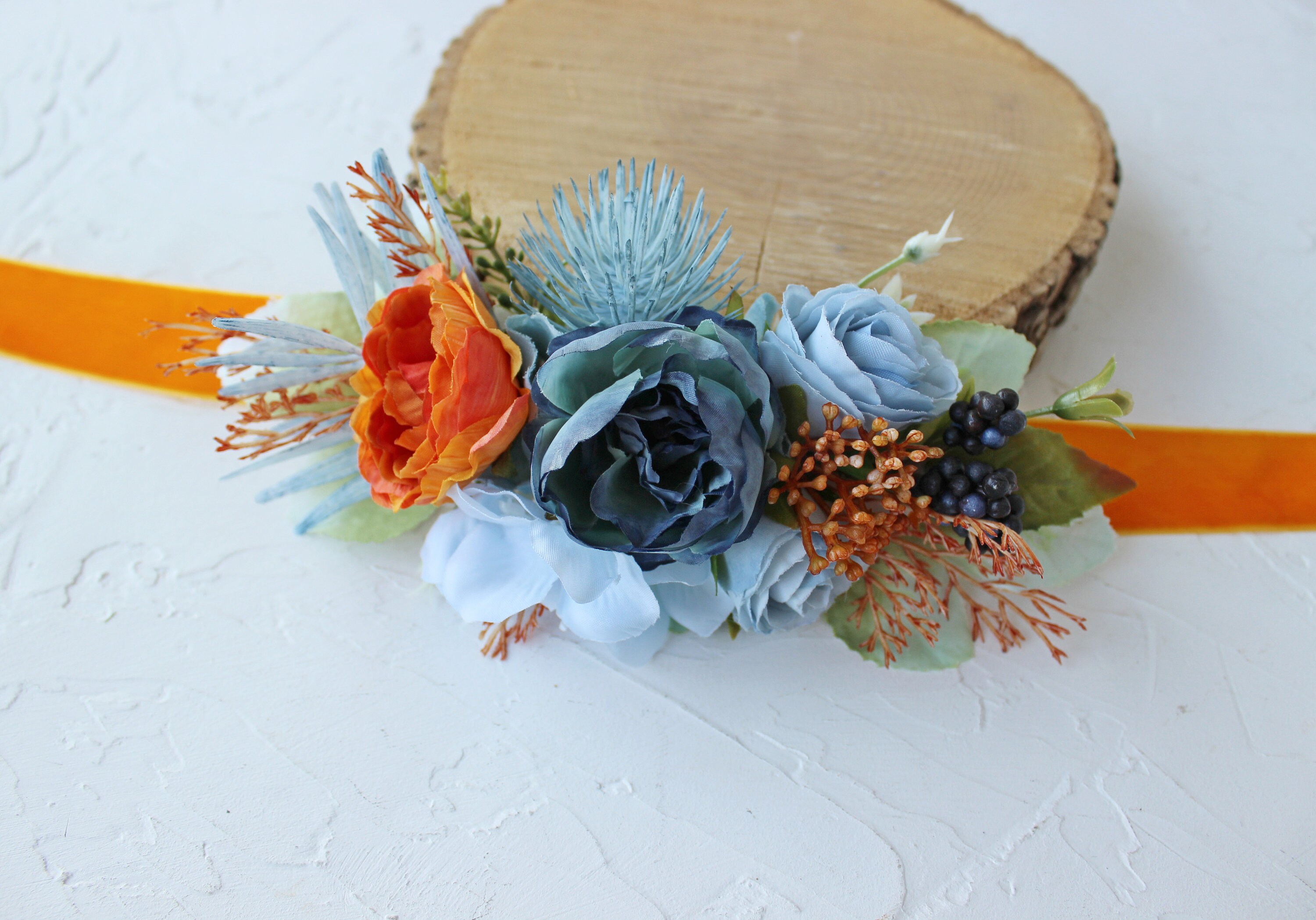 Navy Orange Bridal Sash, Fall Wedding Sash Belt, Flower Girl Belt - Etsy