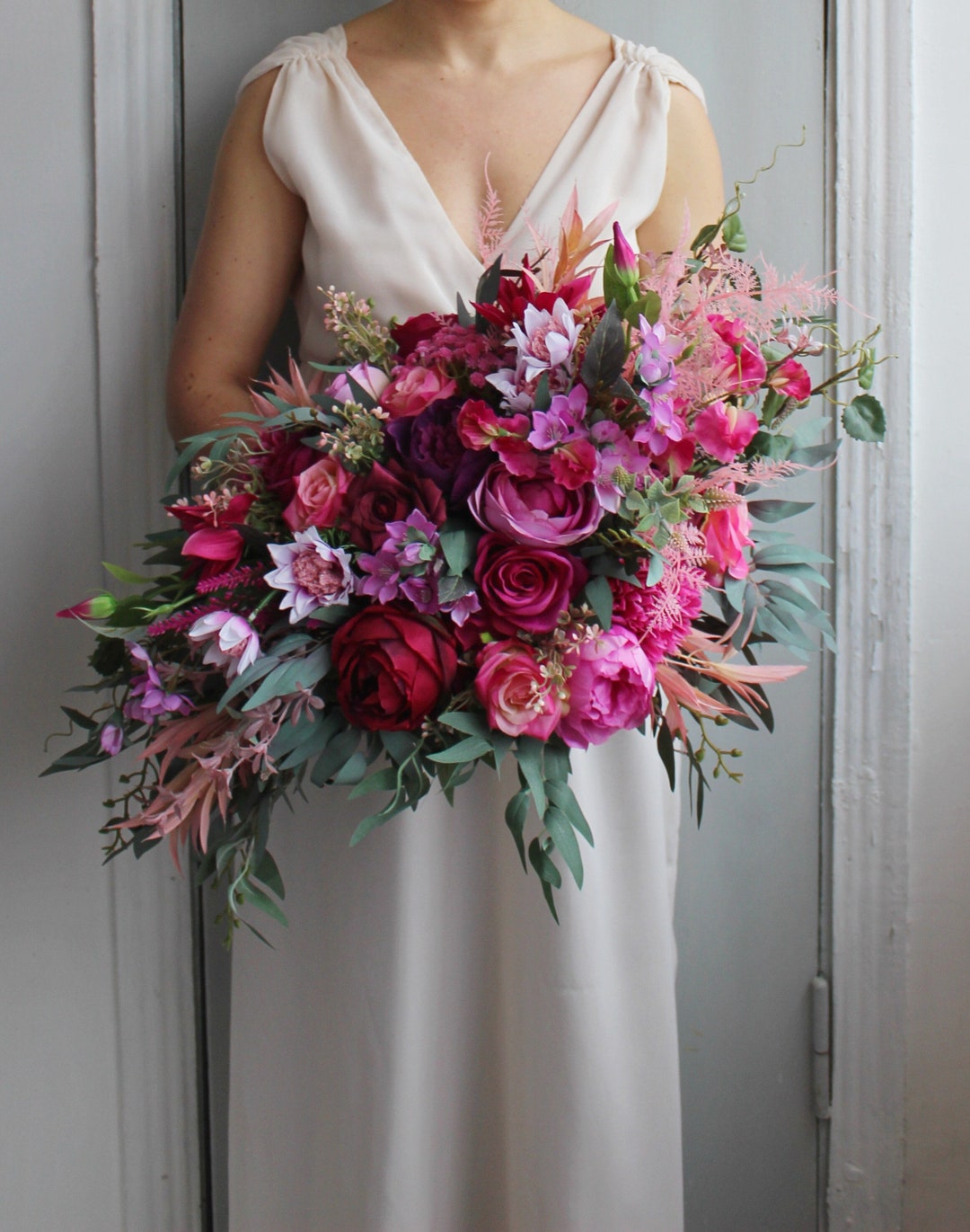 Hot Pink Wedding Bouquet, Fuchsia Bouquet, Jewel Toned Wedding Bouquet ...