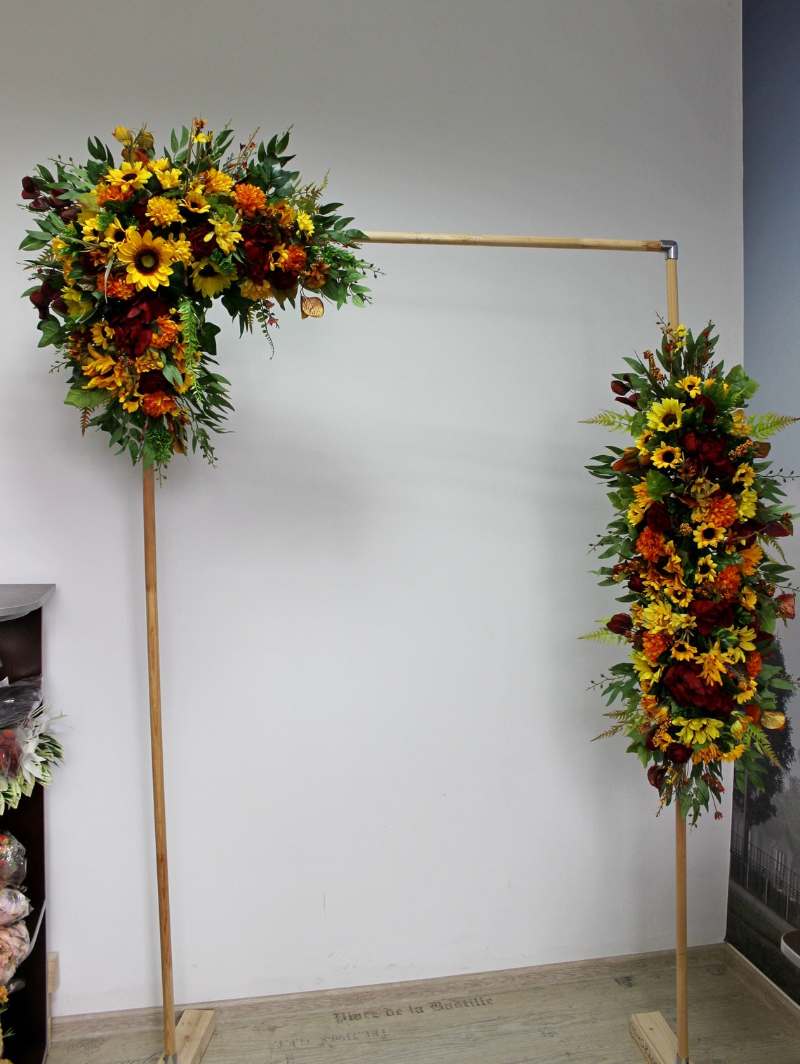 Sunflower wedding arch flowers Fall wedding flower arch | Etsy