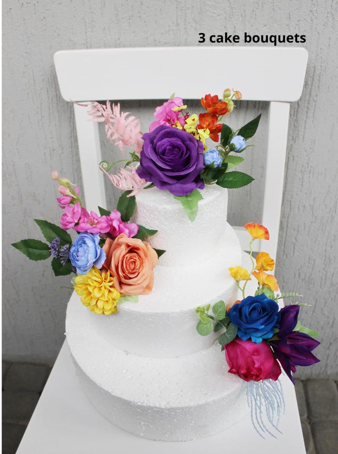 Colorful Cake Toppers, Rainbow Cake Flowers, Wedding Cake Decorations ...