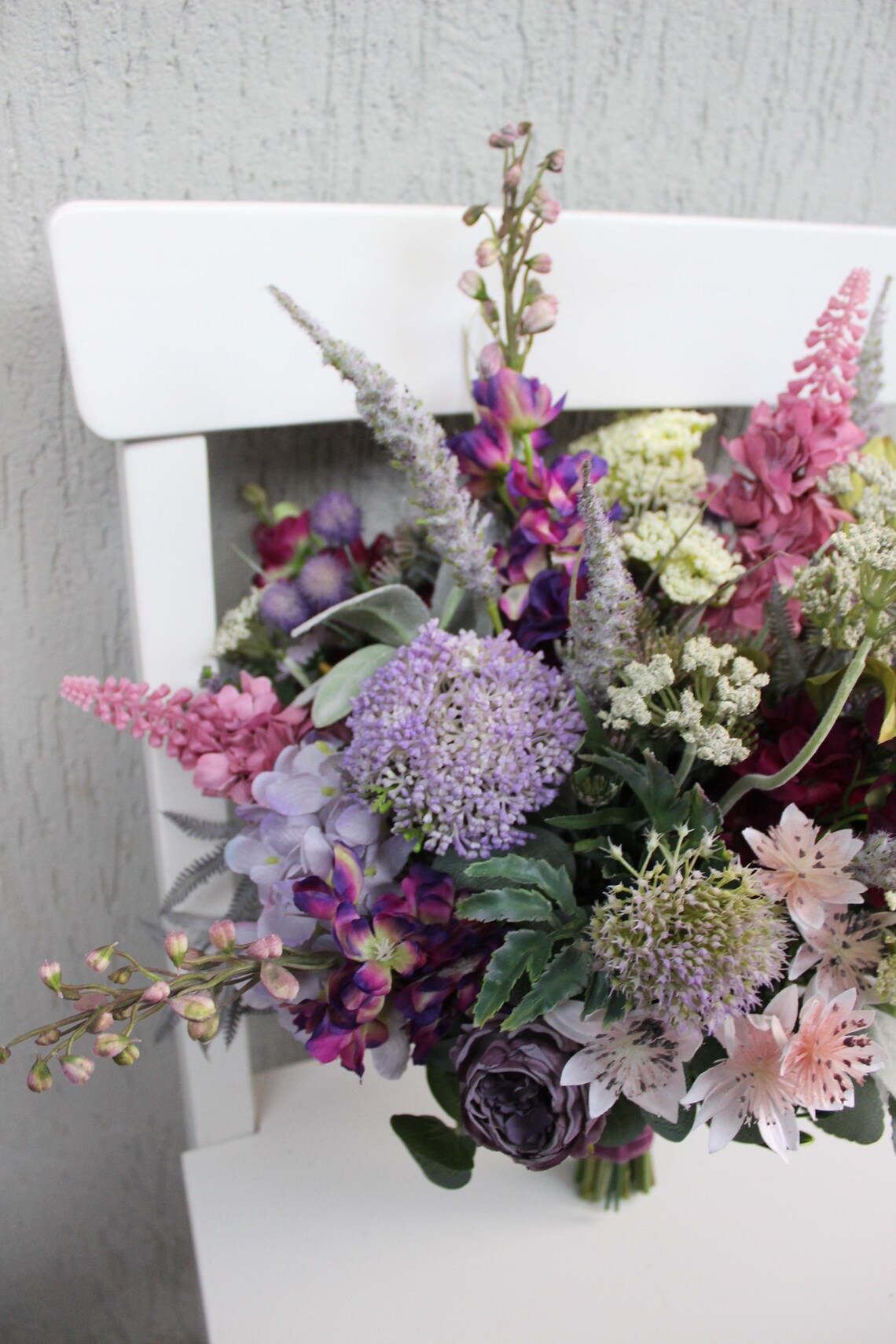 Wildflower Wedding Bouquet Purple Lavender Bouquet Rustic Bridal ...