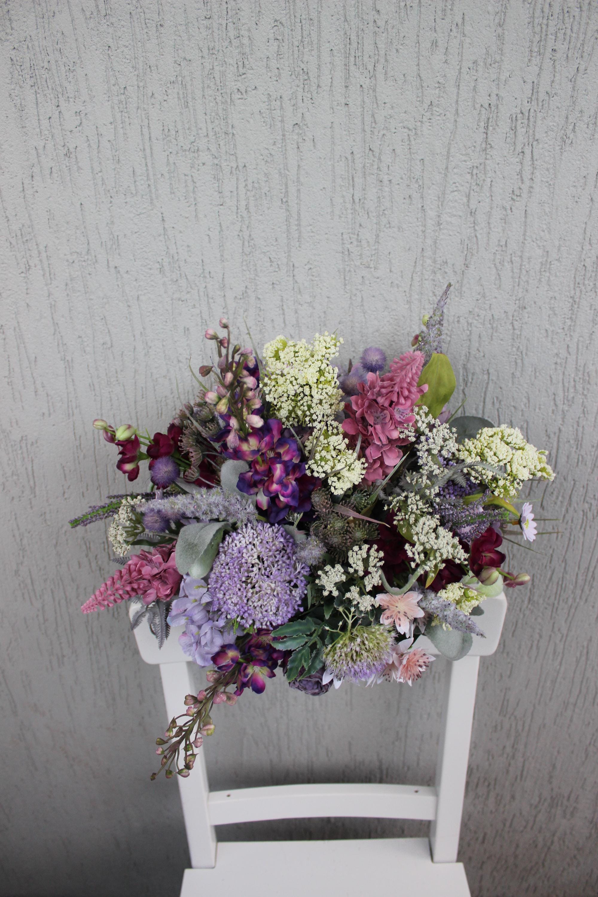 Wildflower Wedding Bouquet Purple Lavender Bouquet Rustic Bridal ...