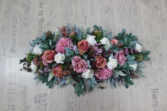 Dusty Rose Table Centerpiece Wedding Table Arrangement - Etsy