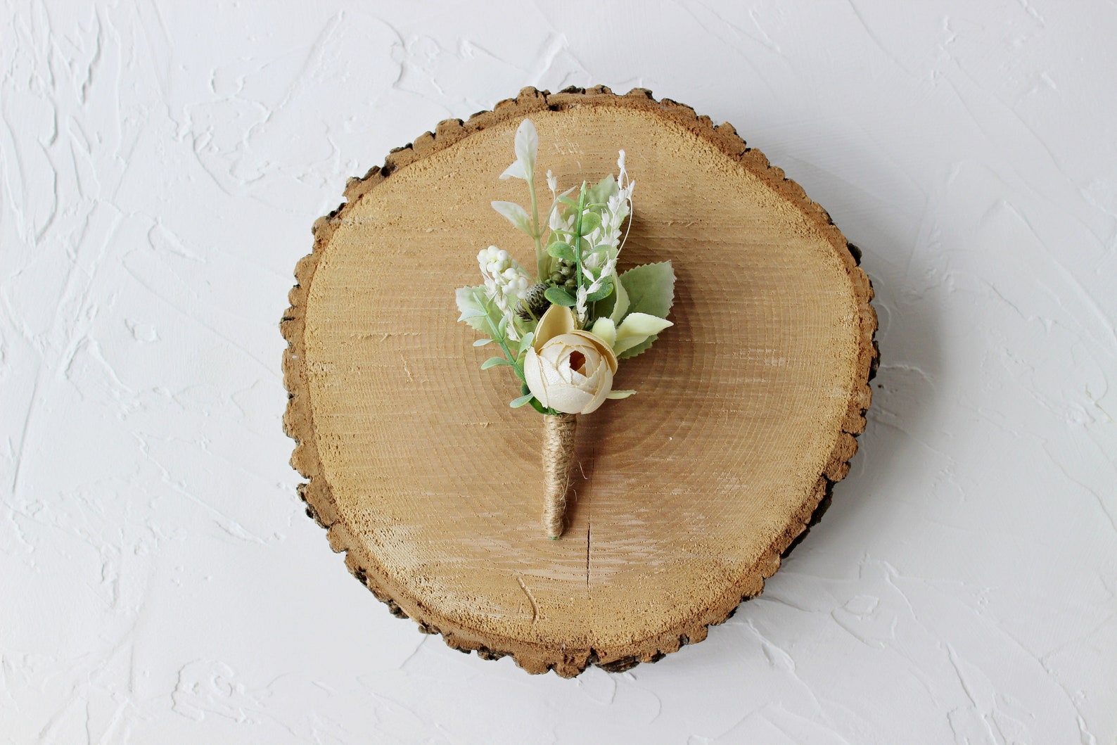 Ivory Boutonniere for Men Rustic Wedding Buttonhole Groom - Etsy