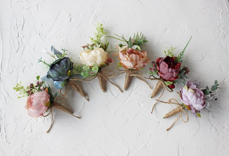 Peony Wedding Boutonniere for Men Wedding Buttonhole Groom - Etsy