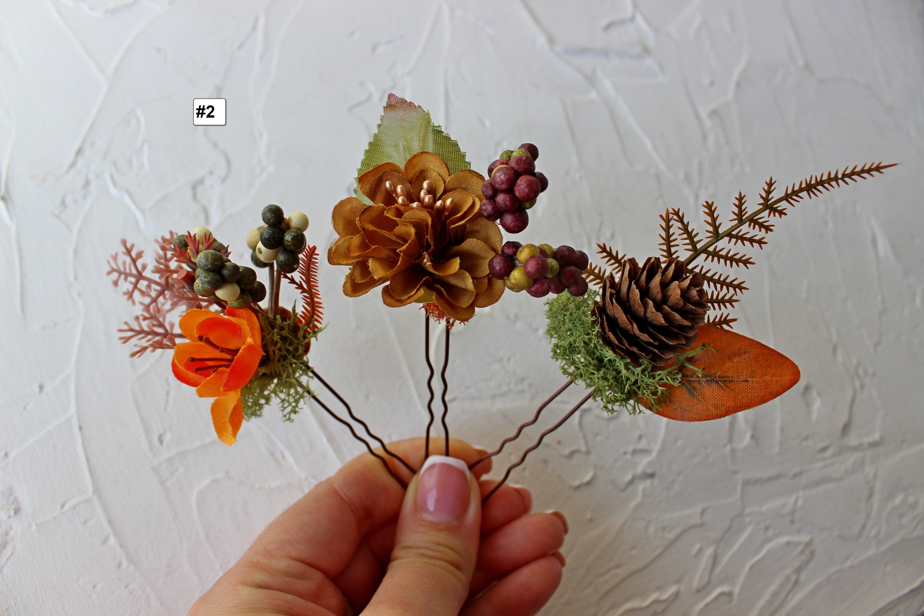 Cottagecore wedding hair pins Woodland pins Goblincore | Etsy