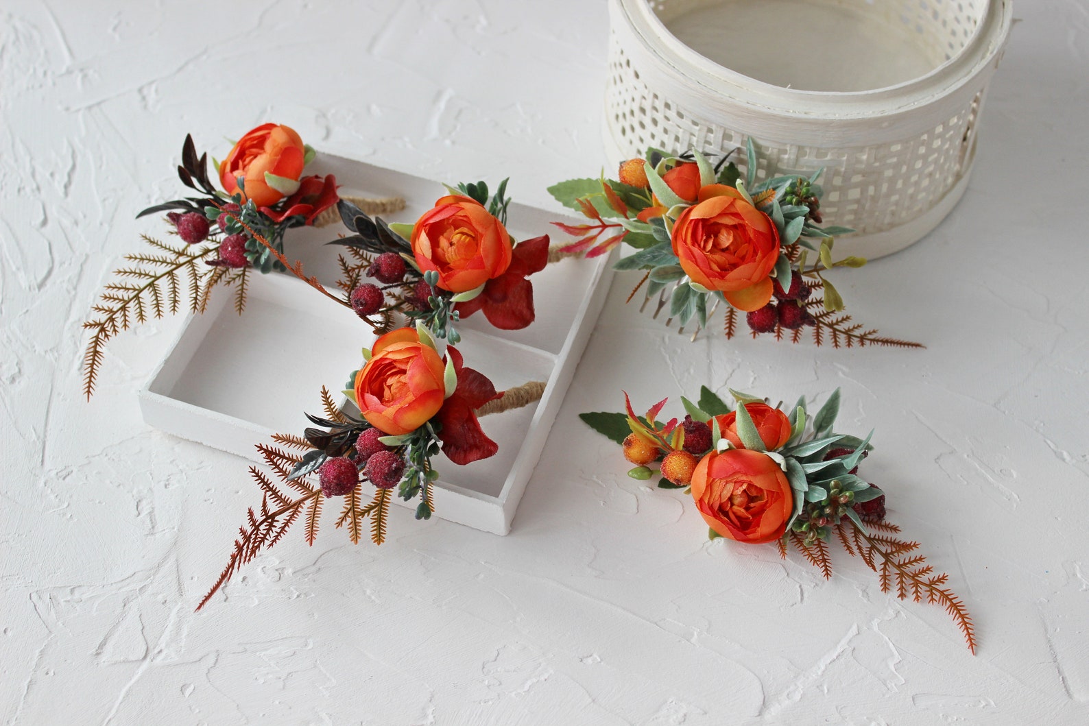 Burnt Orange Boutonniere for Men Fall Wedding Buttonhole | Etsy