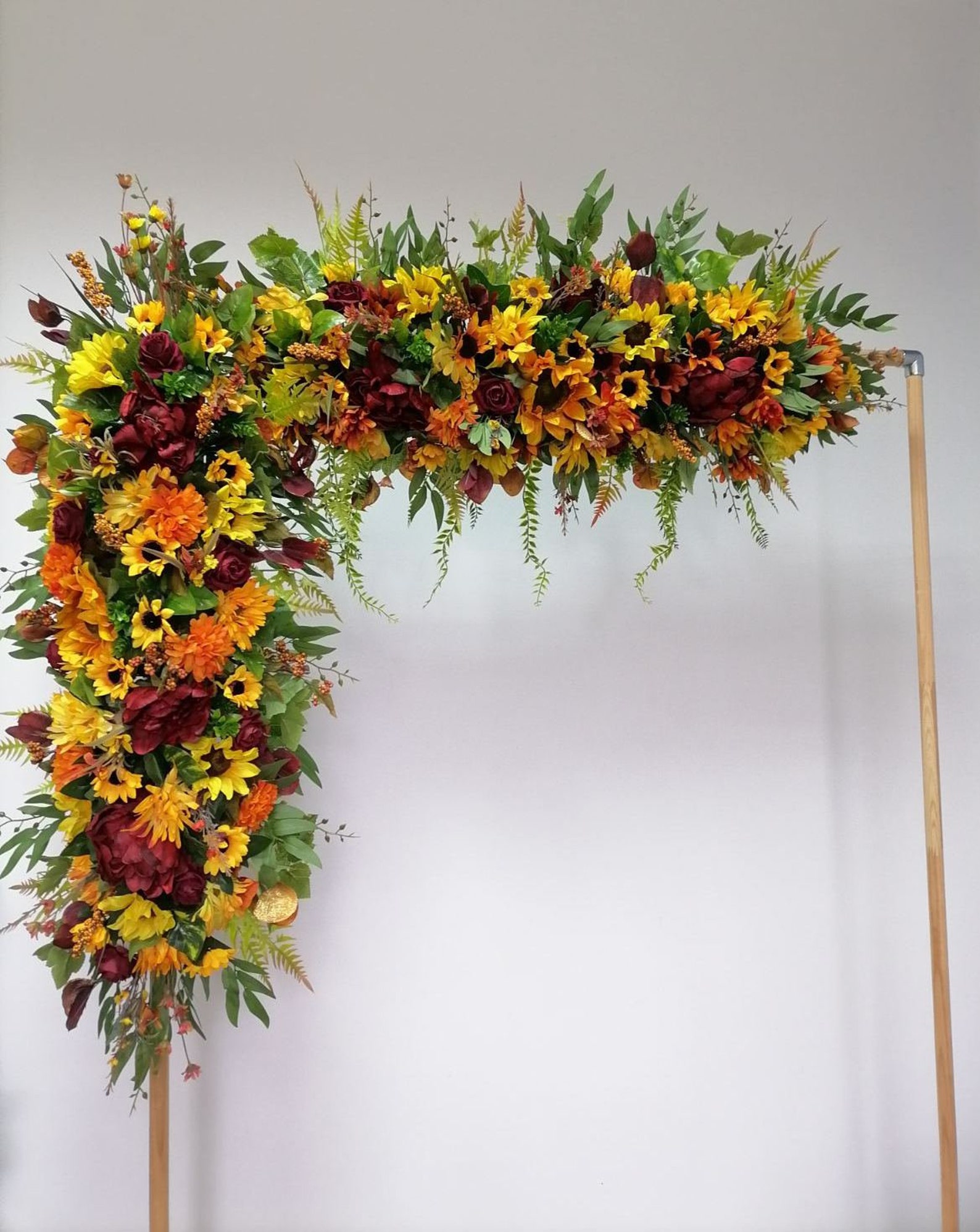 Sunflower wedding arch flowers Fall wedding flower arch | Etsy