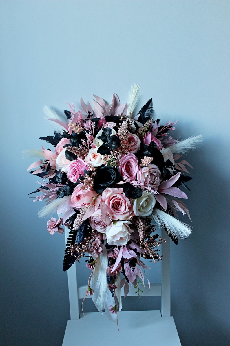 Black Ivory Rose Gold Arch Flowers Gothic Wedding Flower - Etsy