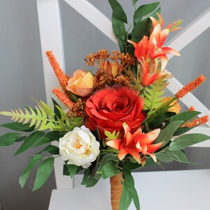 Rust Wedding Bouquet, Silk Flower Bouquet, Fall Wedding Bouquet - Etsy