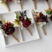 Burgundy Wedding Boutonniere, Floral Groomsmen Buttonhole, Groom ...