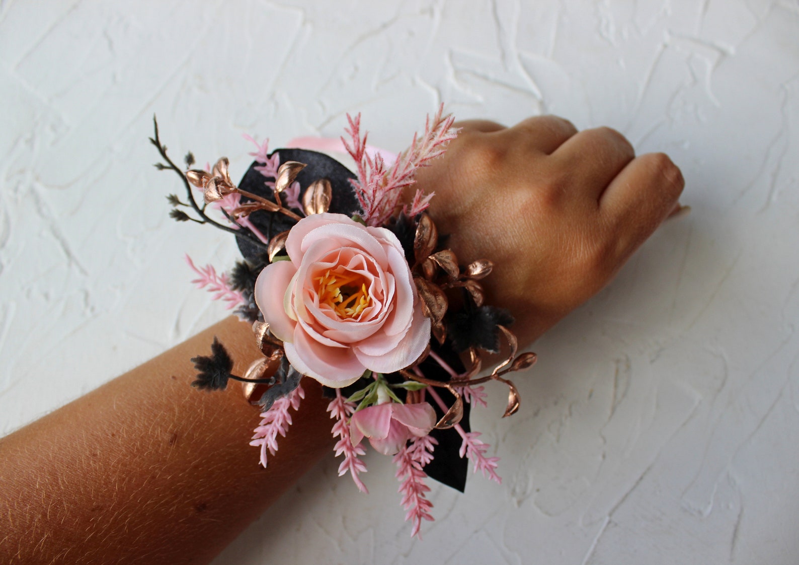 Black Ivory Rose Gold Arch Flowers Gothic Wedding Flower - Etsy