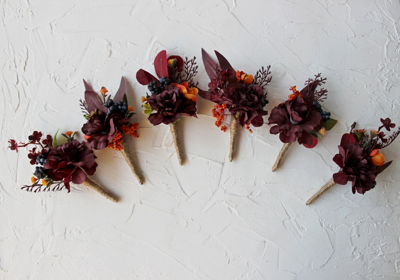 Burgundy boutonniere for men Fall wedding buttonhole | Etsy