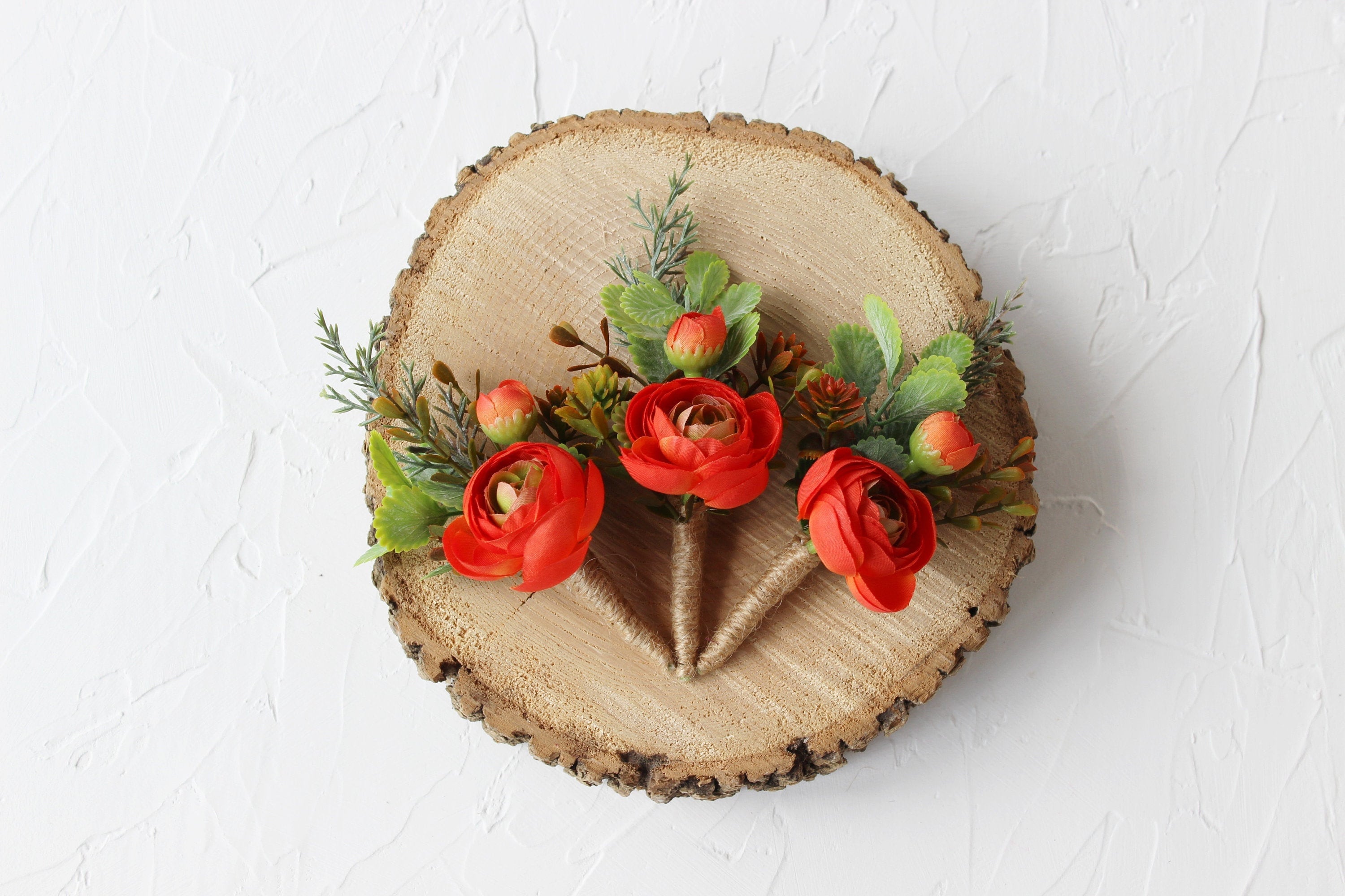 Burnt Orange Boutonniere for Men Fall Wedding Buttonhole - Etsy