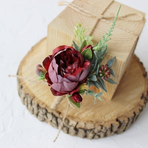 Peony Wedding Boutonniere for Men, Wedding Buttonhole, Groom ...