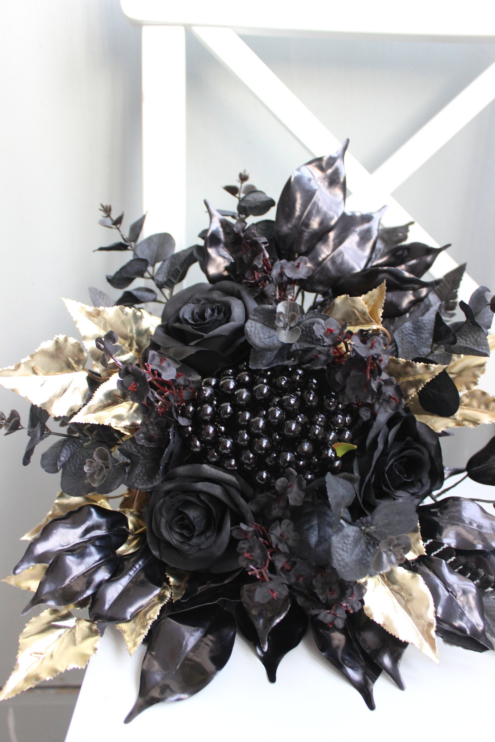 Black Gold Wedding Bouquet Gothic Wedding Bouquet Moody | Etsy